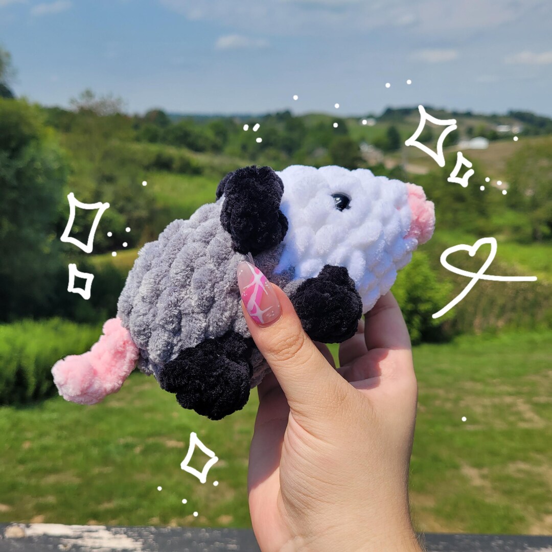 Crochet Opossum Plushie, Ready Made, Ready to Ship Plushie, Handmade ...
