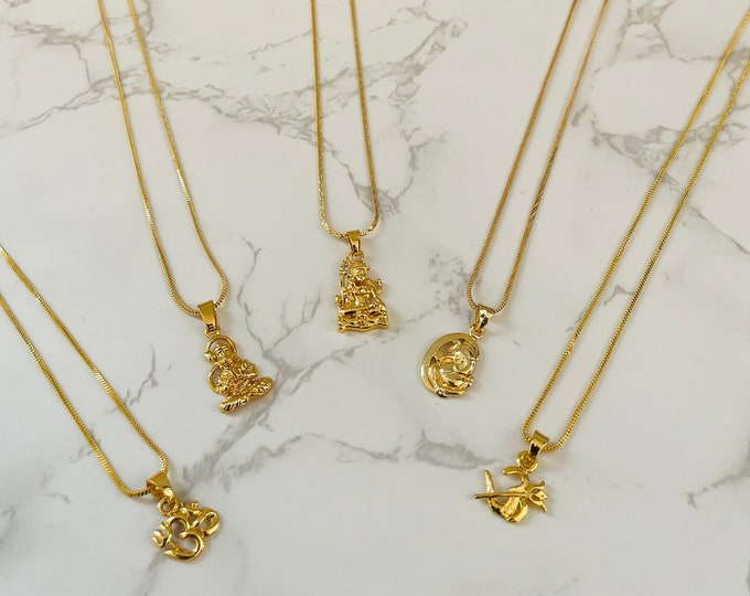 Nysaa Gold Plated Indian Idols Pendant Necklace | Ganesha Pendant | Om ...