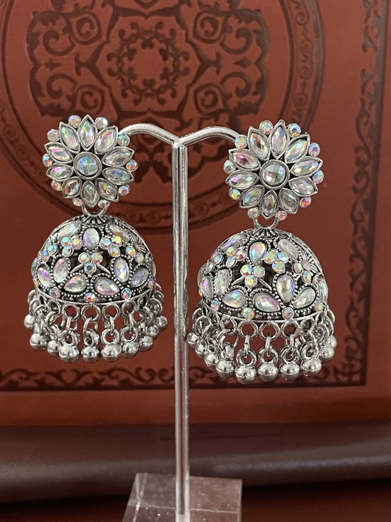 Silver oxide jhumkas store