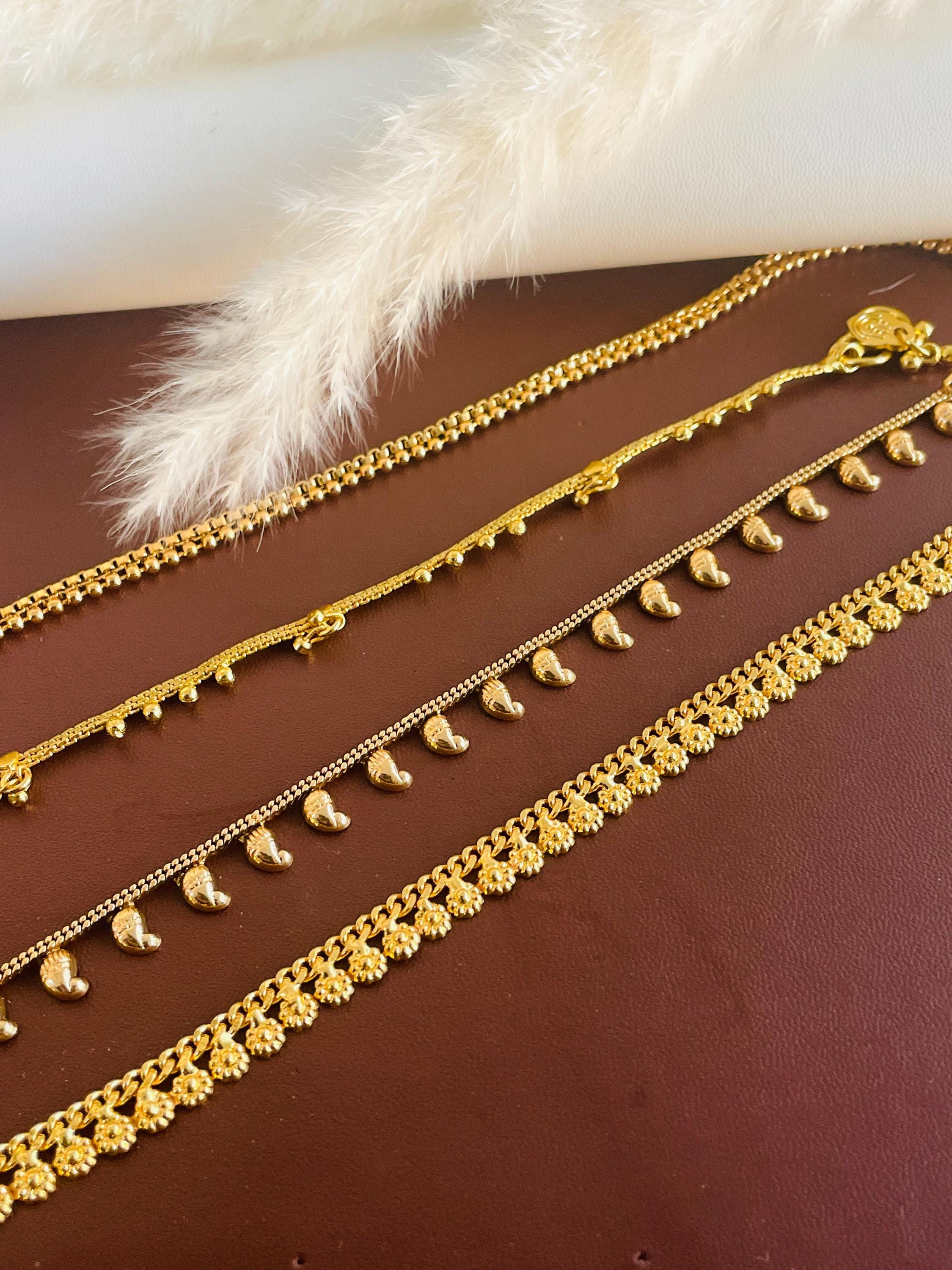 Nysaa High Quality Gold Plated Delicate Classy Anklets for Brides
