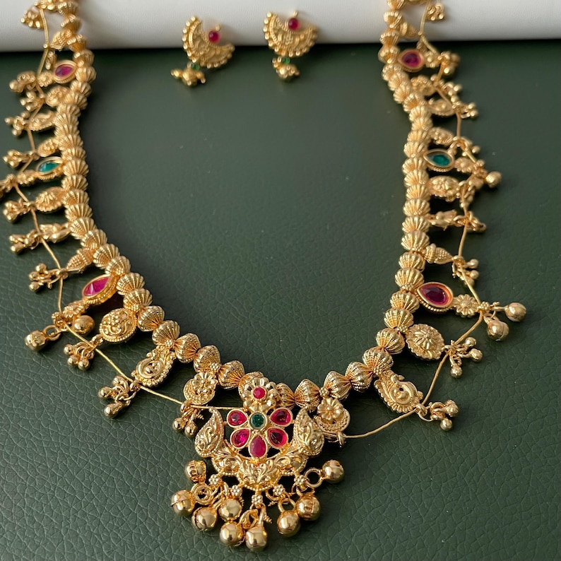 Kolhapuri Saaj With Traditional Earrings : Marathi Bridal Jewelry - Etsy