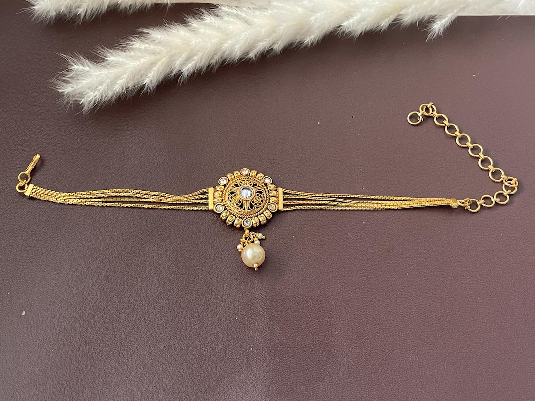 Baju Band Armlet Arm Band Indian Jewlery Adjustable Vamki Gold Plated ...