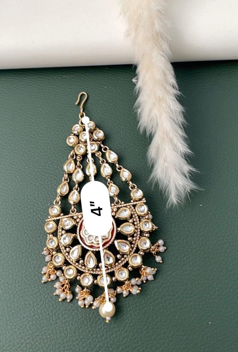 Gold Plated Kundan Pasa Jhoomar Hair Accessory for Brides - Etsy