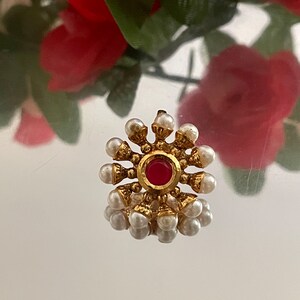 Beautiful Gold Plated Clip on Nose Pins Gold Plated Pearl Nose Rings ...