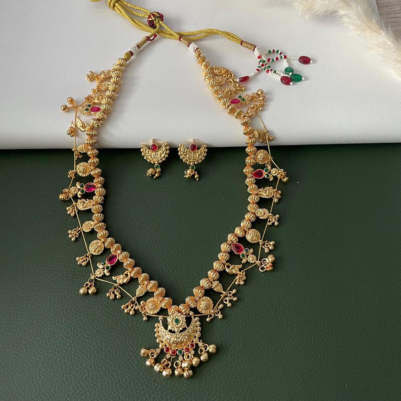 Kolhapuri Saaj With Traditional Earrings : Marathi Bridal Jewelry - Etsy