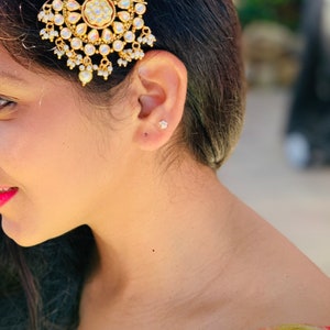 Gold Plated Kundan Pasa Jhoomar Hair Accessory for Brides - Etsy
