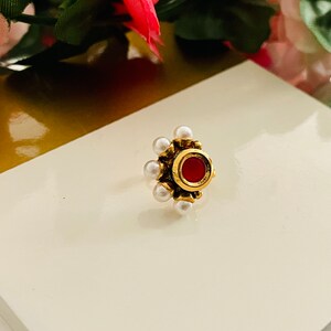 Beautiful Gold Plated Clip on Nose Pins Gold Plated Pearl Nose Rings ...