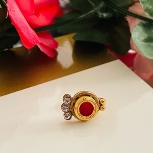 Beautiful Gold Plated Clip on Nose Pins Gold Plated Pearl Nose Rings ...