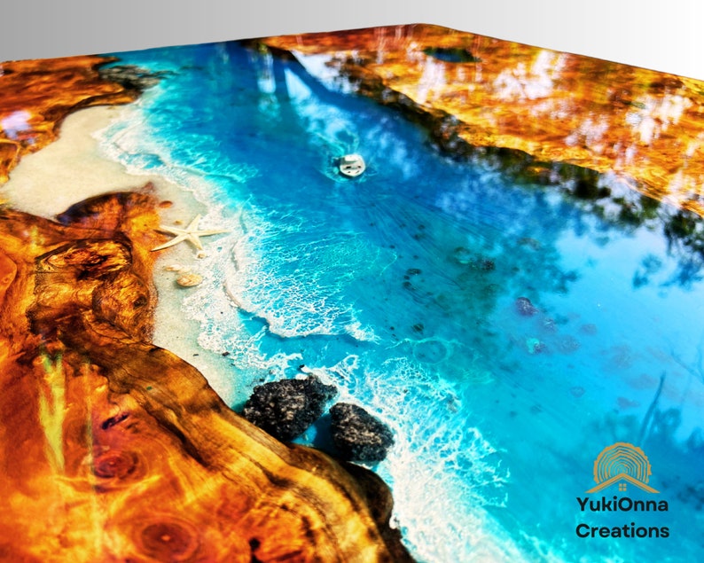 Luxurious Epoxy Dining Table Model for Your Home, Custom Live Edge ...