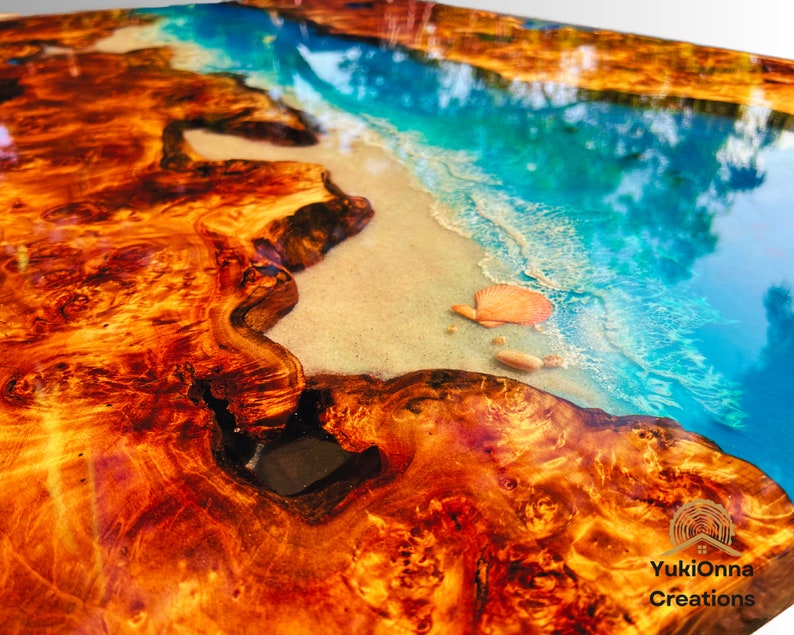 Luxurious Epoxy Dining Table Model for Your Home, Custom Live Edge ...
