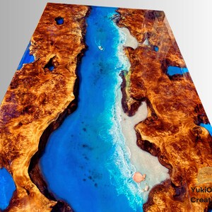 Luxurious Epoxy Dining Table Model for Your Home, Custom Live Edge ...