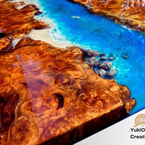 Luxurious Epoxy Dining Table Model for Your Home, Custom Live Edge ...
