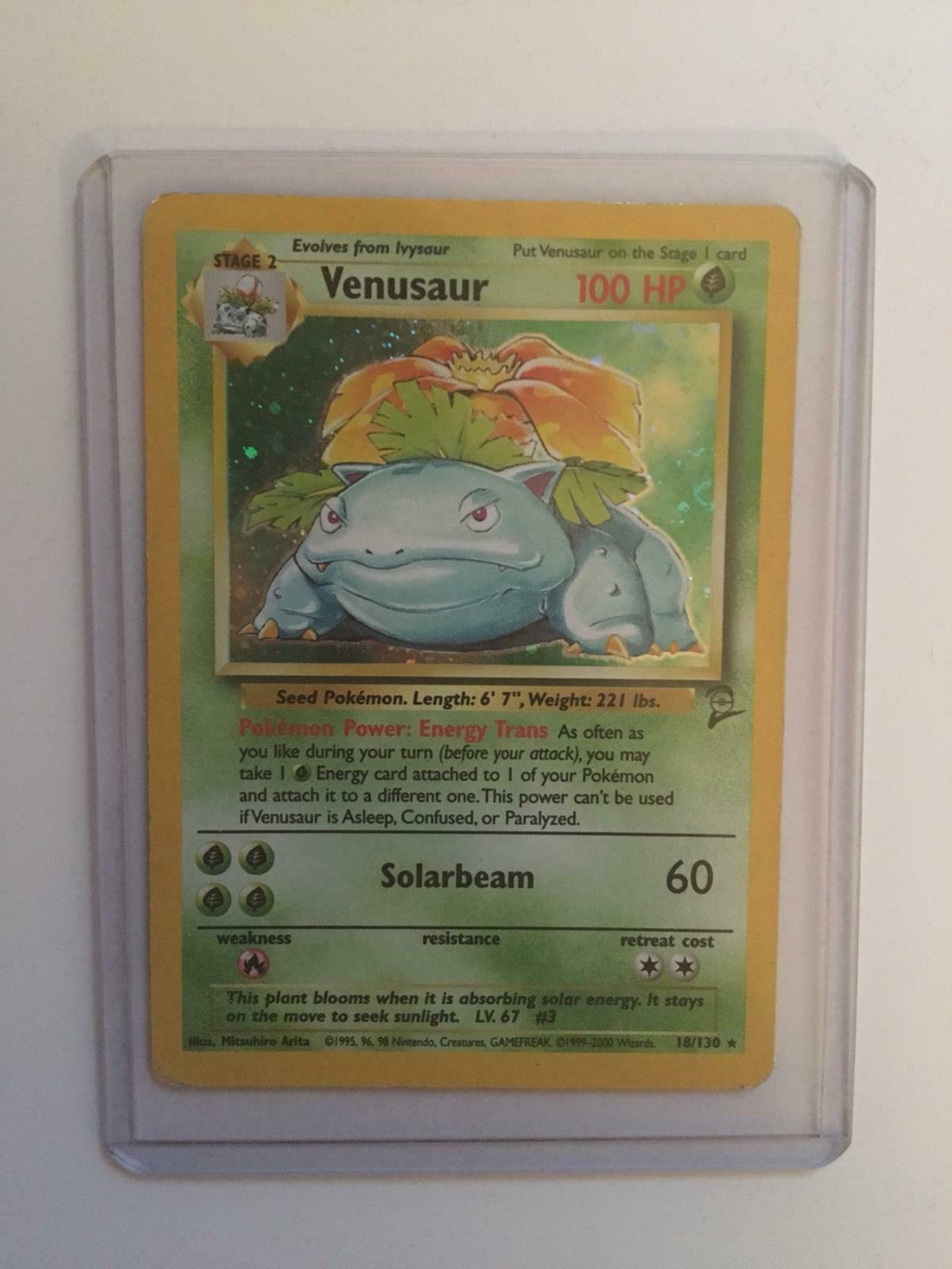 RARE Venusaur Pokemon Card Base Set 2 18/130 Holo WOTC - Etsy
