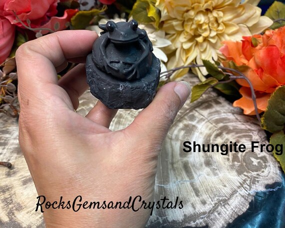 Shungite Frog Hand Carved Frog Healing Crystals and Stones | Etsy