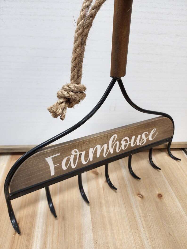 Rustic Farmhouse Rake Wall Decor Wall Hook Decor Wedding - Etsy