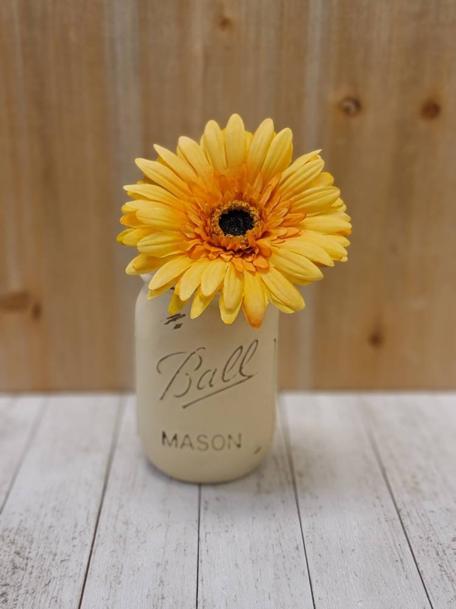 Painted Mason Jar, Farmhouse Decor, Rustic Decor, Ball Mason Jar ...