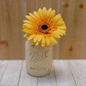 Painted Mason Jar, Farmhouse Decor, Rustic Decor, Ball Mason Jar ...