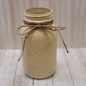 Painted Mason Jar, Farmhouse Decor, Rustic Decor, Ball Mason Jar ...