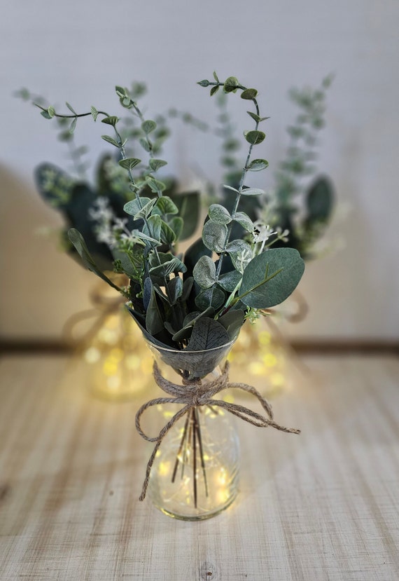 Vase bourgeon d eucalyptus verdure lumineux Centre de table de mariage Centre de table pour un evenement Decoration de mariage Decorations de douche Etsy France