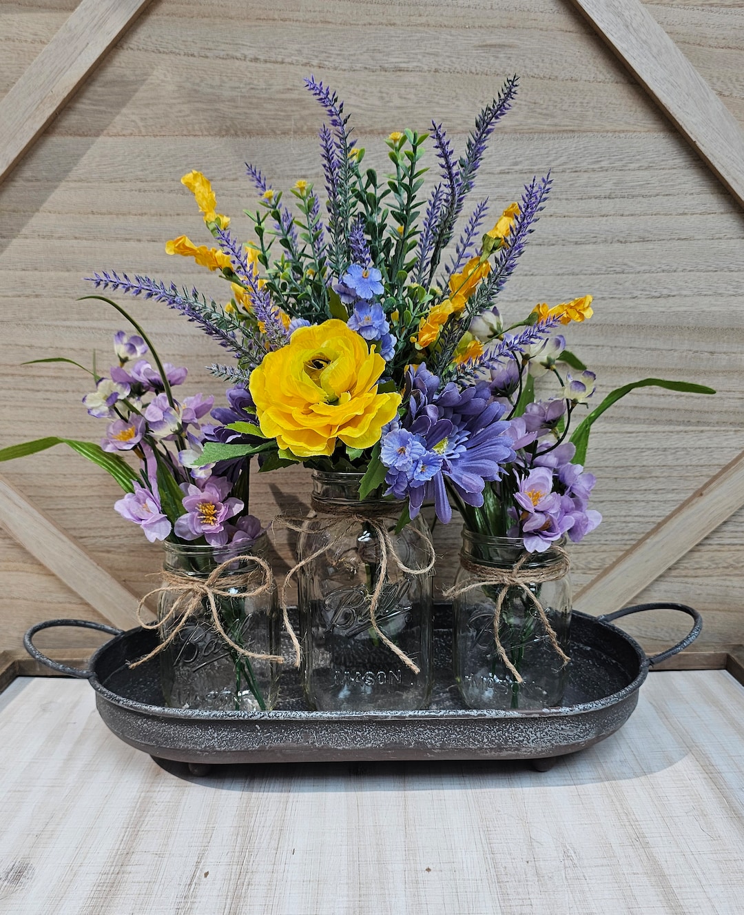 Spring Table Centerpiece, Farmhouse Centerpiece, Farmhouse Decor ...