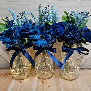 Blue Lighted Event Table Centerpiece, Wedding Centerpiece, Bridal ...