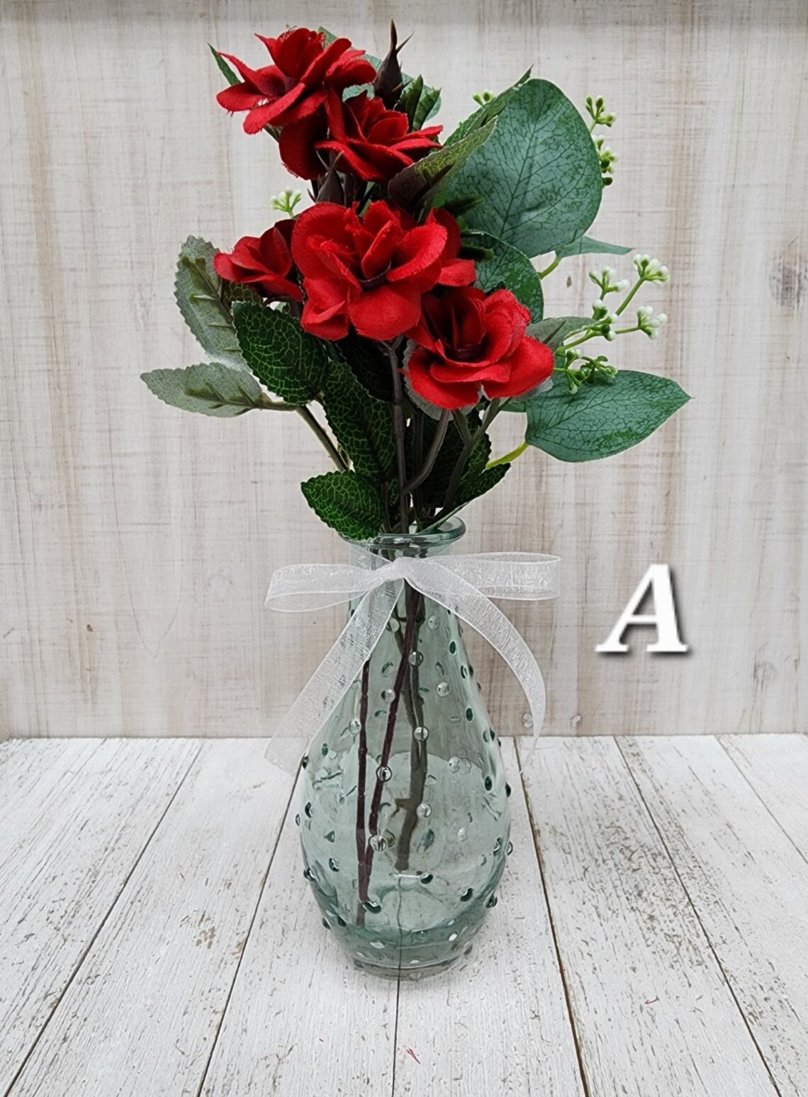 Mini Glass Vase With Silk Mini Roses Wedding Centerpiece - Etsy