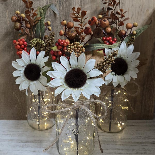 Autumn Lighted Mason Jar - Etsy