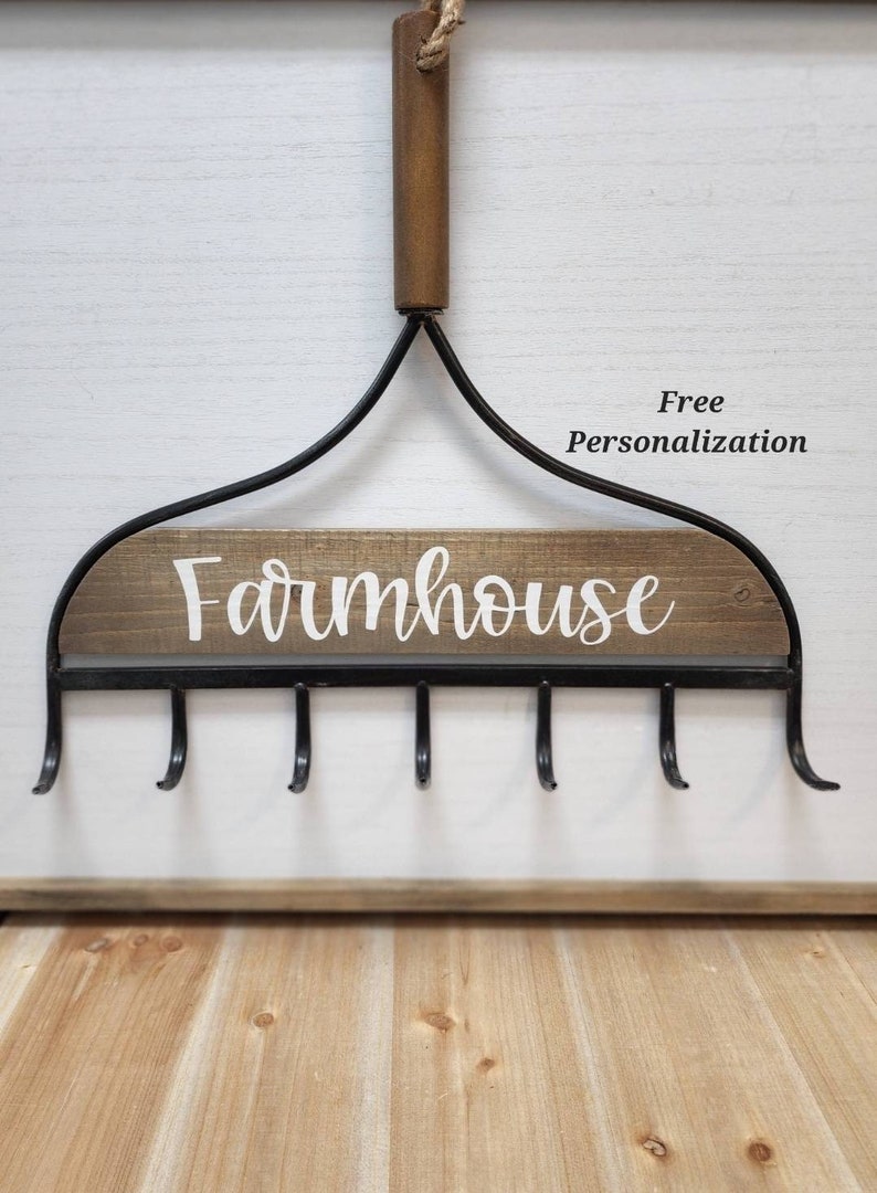 Rustic Farmhouse Rake Wall Decor Wall Hook Decor Wedding - Etsy