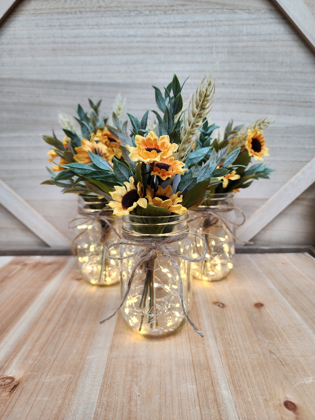 Fall Mason Jar Centerpiece, Wedding Centerpiece, Table Centerpiece ...