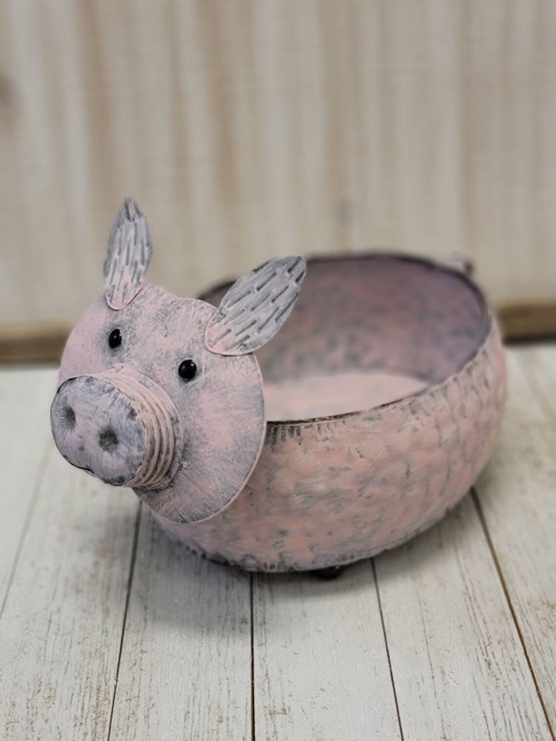 Rustic White Pig Container Pig Pot Pig Bucket Farmhouse - Etsy
