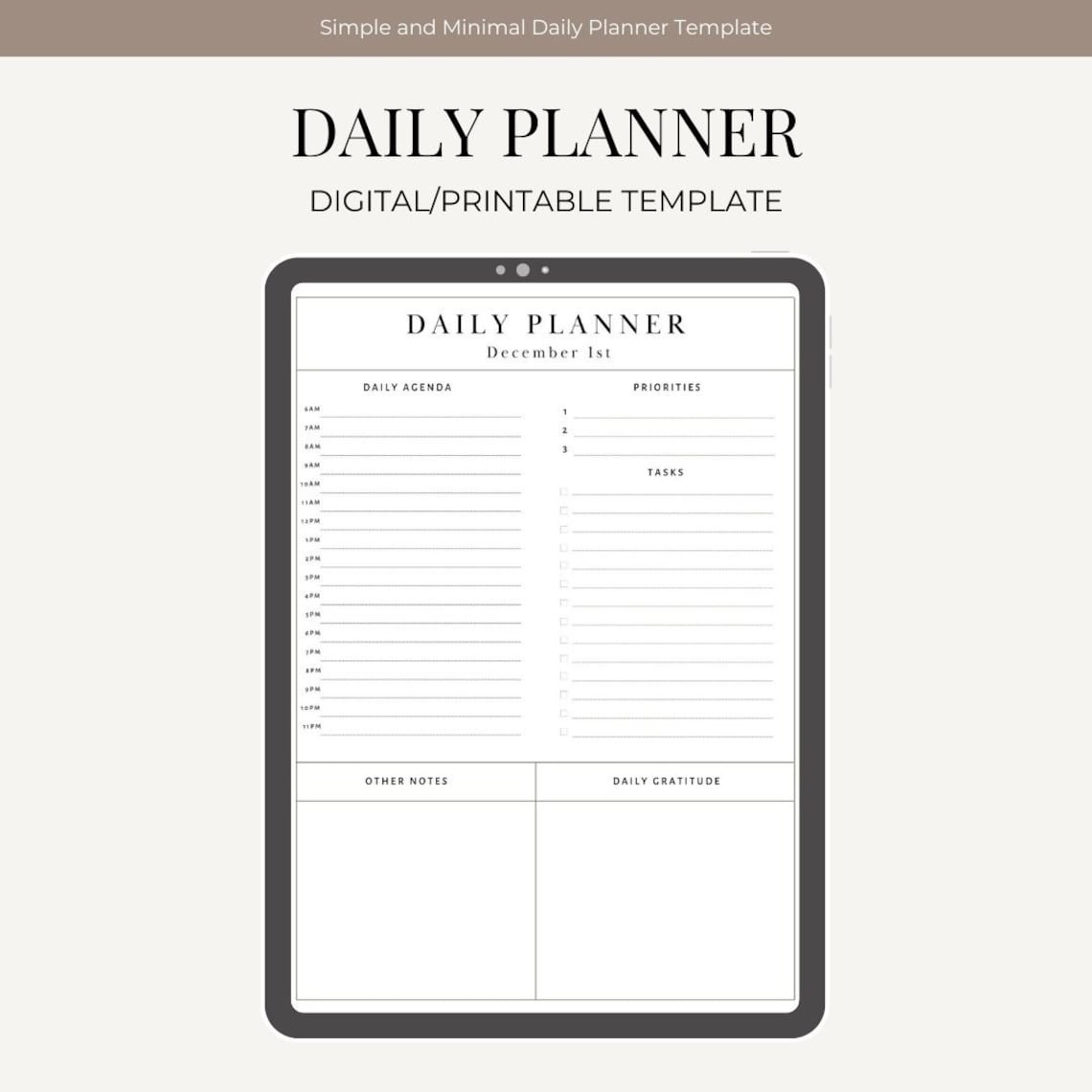 Printable Daily Personal Planner, to Do List, Instant Download ...
