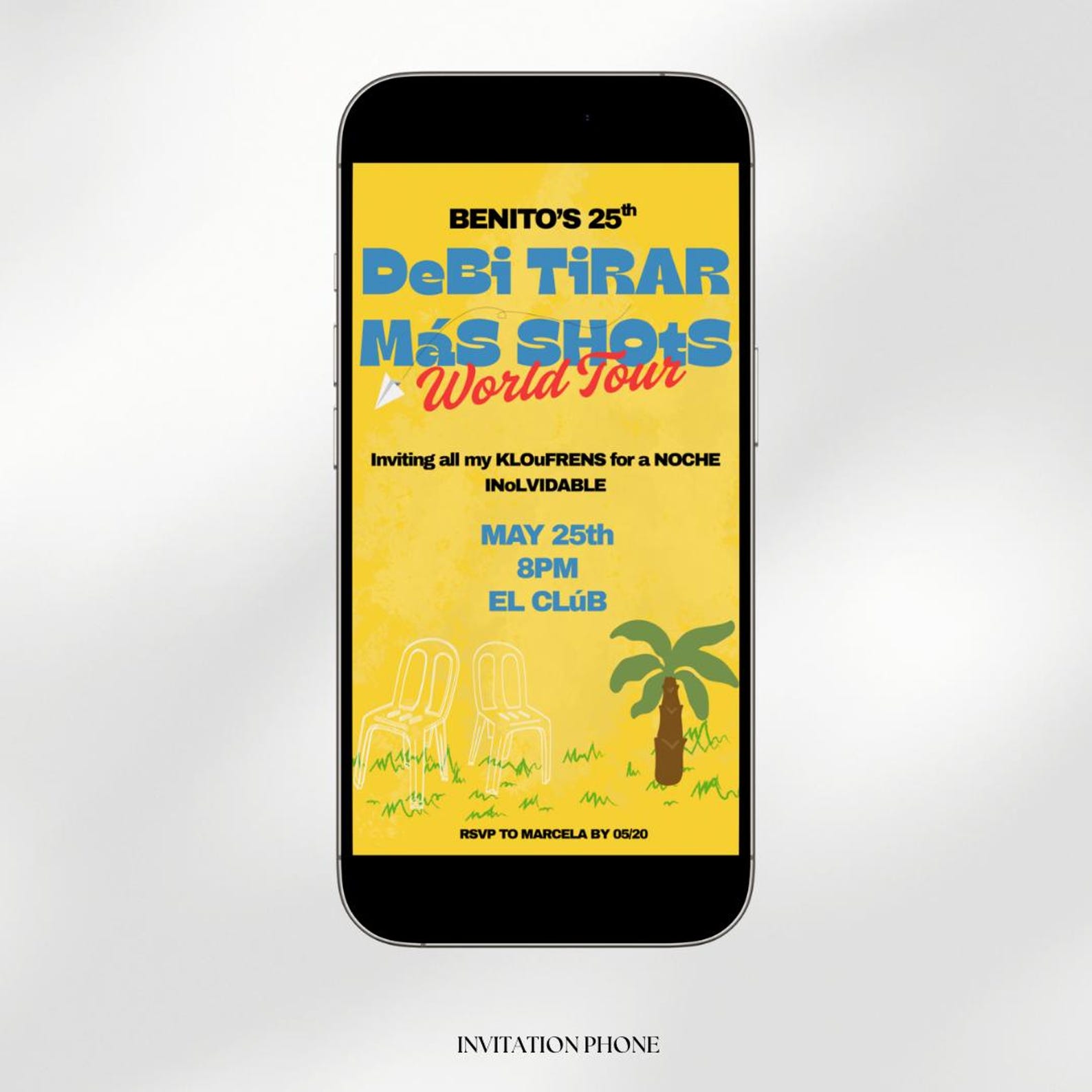 Bad Bunny World Tour Invitation: Customizable Party Invite (digital ...
