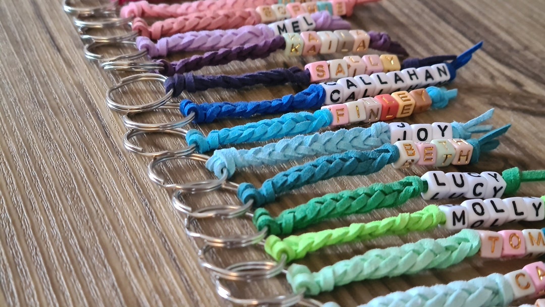 Personalised Braided Name Keyring Custom Plaited Name Keyring - Etsy