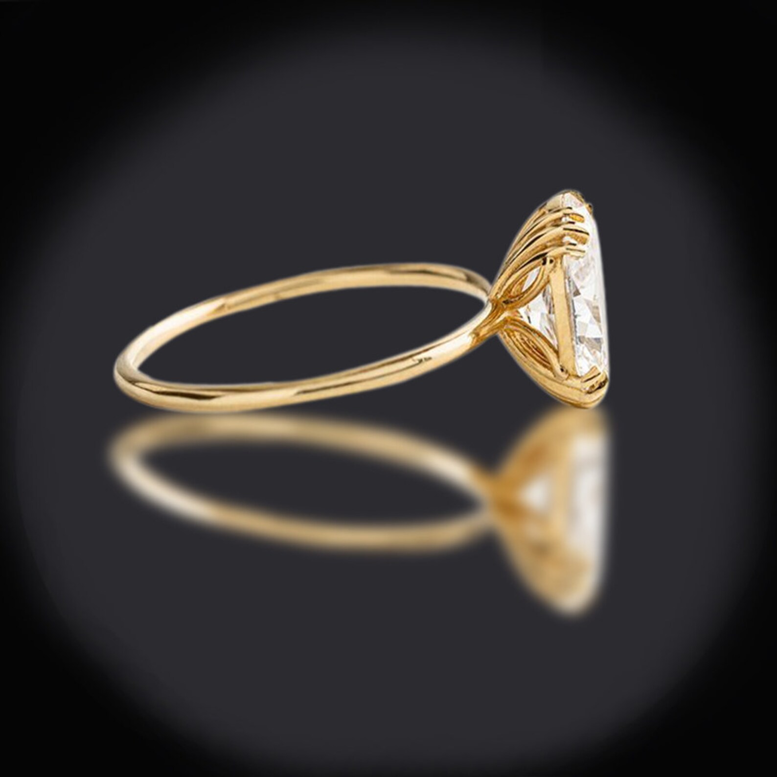 3 Ct Oval Cut Triple Claw Prong Ring Solitaire Ring Moissanite ...