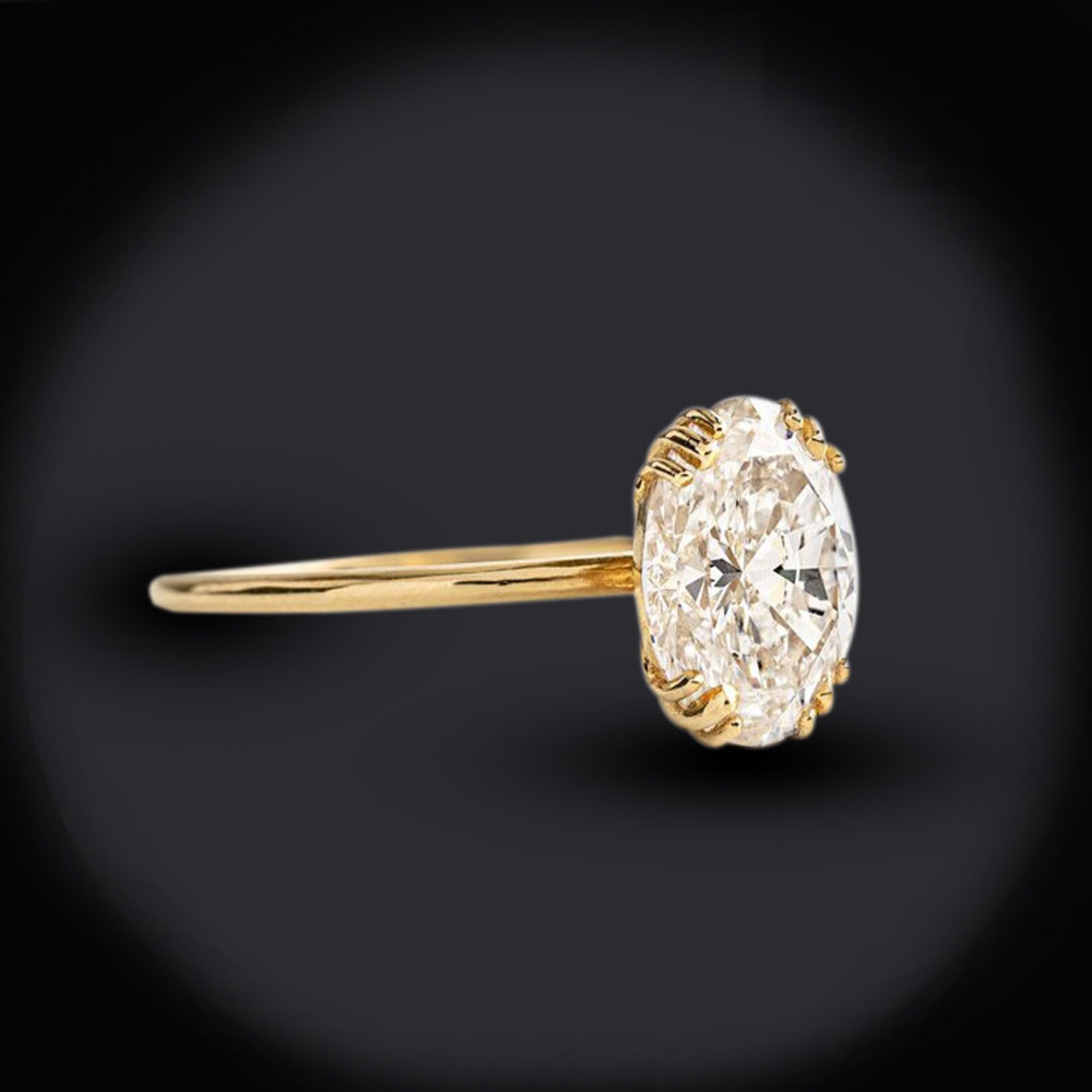 3 Ct Oval Cut Triple Claw Prong Ring Solitaire Ring Moissanite ...