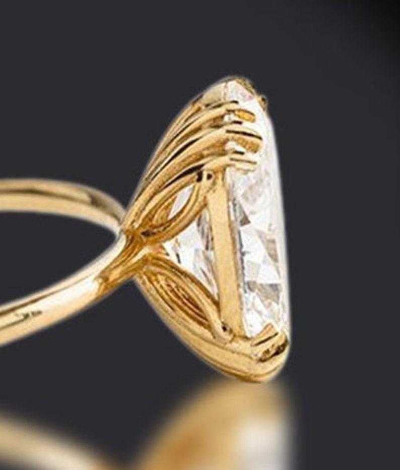 3 Ct Oval Cut Triple Claw Prong Ring Solitaire Ring Moissanite | Etsy