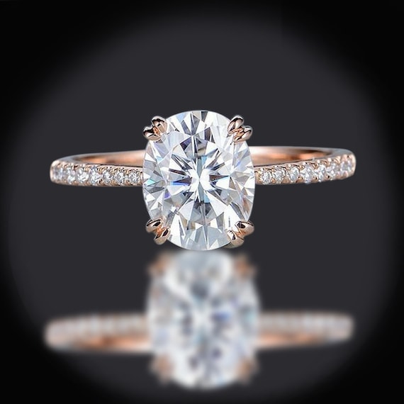 3.5 Ct Oval Cut Moissanite Engagement Ring Double Claw Prong - Etsy