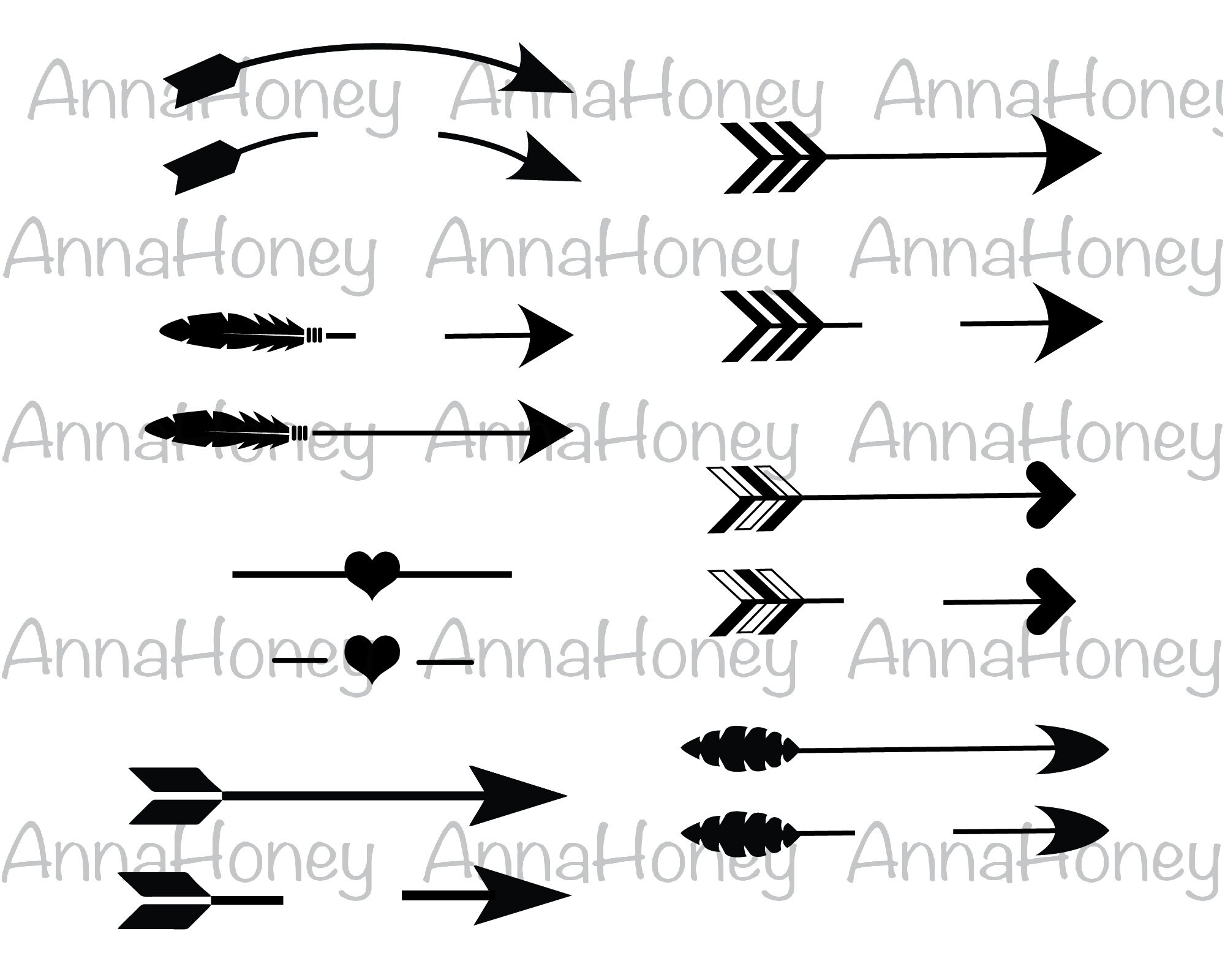 Arrow Split SVG Arrows kit arrow heartArrow with Heart | Etsy