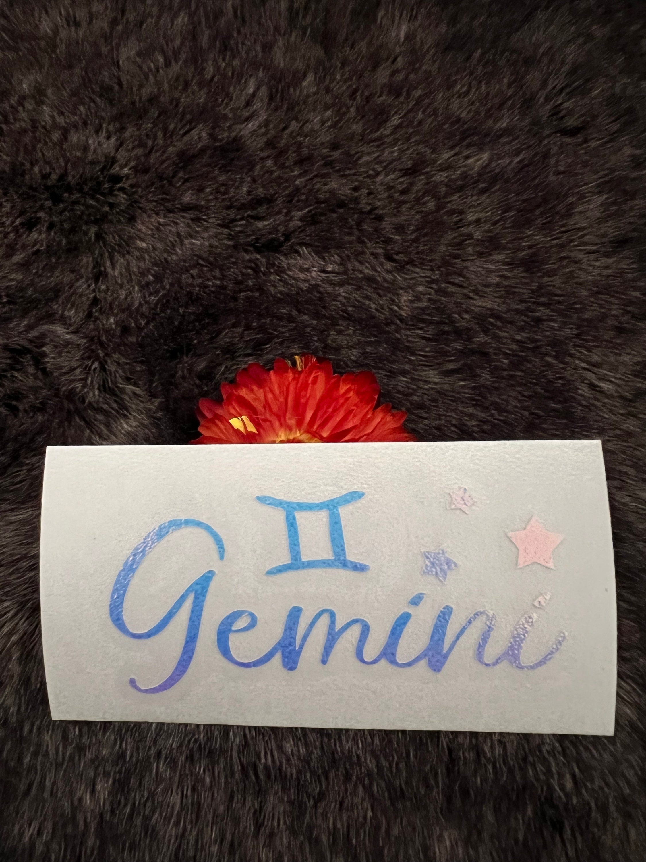 Gemini Zodiac Block Letters Permanent Vinyl Decal in Alluring ...