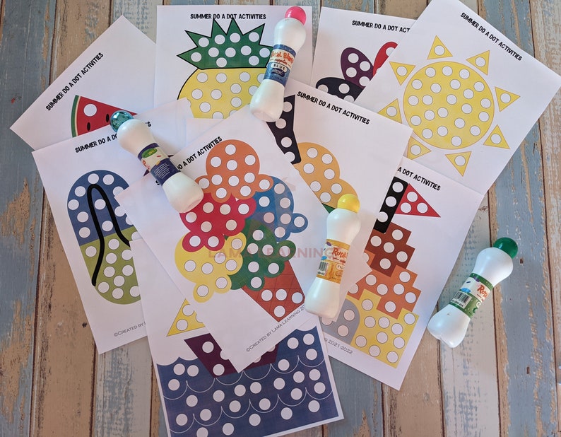 Summer Dot Printable Toddlers, Preschool, Kindergarten, Dot Markers ...