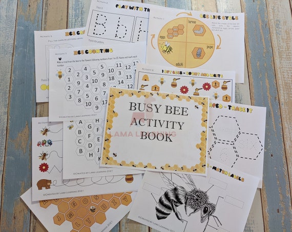 Busy Bee Activity Book Printables for Kids Spring Worksheet | Etsy