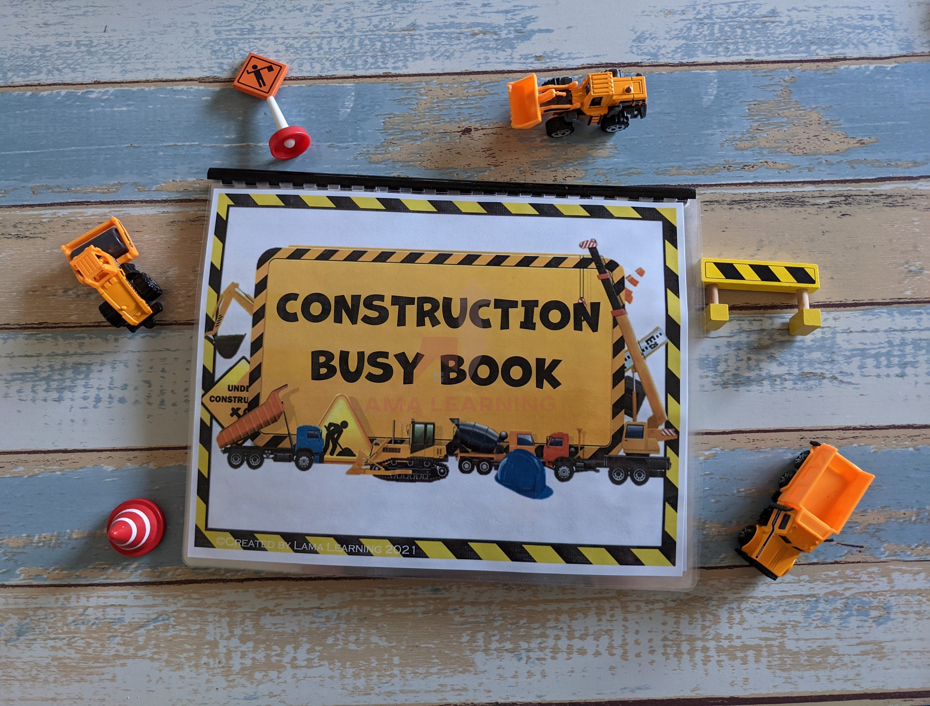 Construction Busy Book, Matching Vehicles, Cars and Trucks, Digging ...