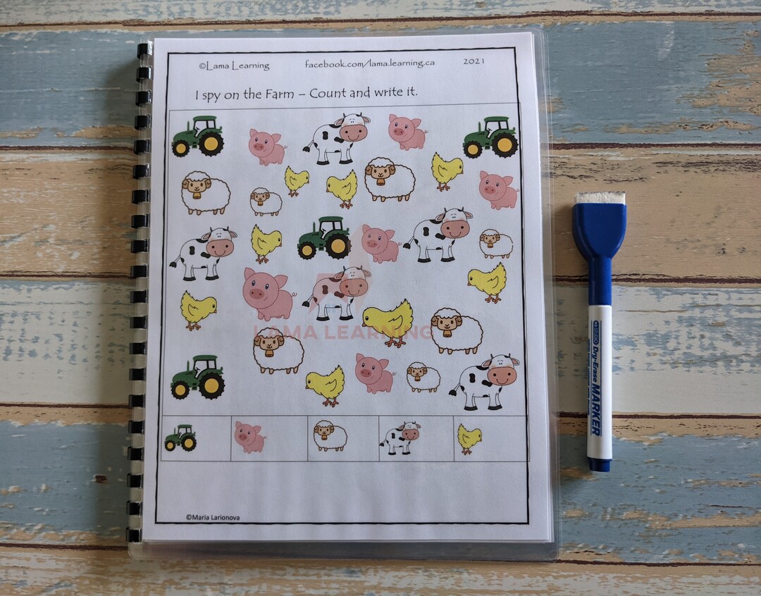 Farm Activity Book, Busy Book Pages, Toddler Farm Animals Games ...