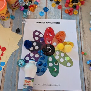 Summer Dot Printable Toddlers, Preschool, Kindergarten, Dot Markers ...