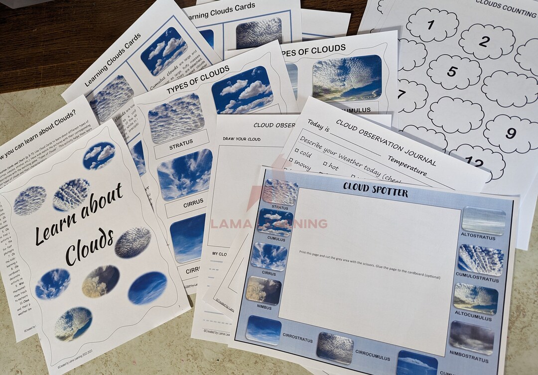 Clouds Learning Unit, Cloud Spotter Board, Types of the Clouds Cards ...
