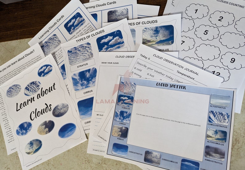 Clouds Learning Unit, Cloud Spotter Board, Types of the Clouds Cards ...