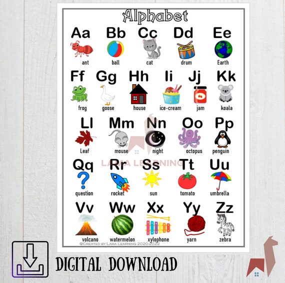 Alphabet Learning Kids Playroom Poster Homeschooling Posters - Etsy