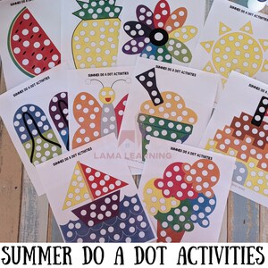 Summer Dot Printable Toddlers, Preschool, Kindergarten, Dot Markers ...