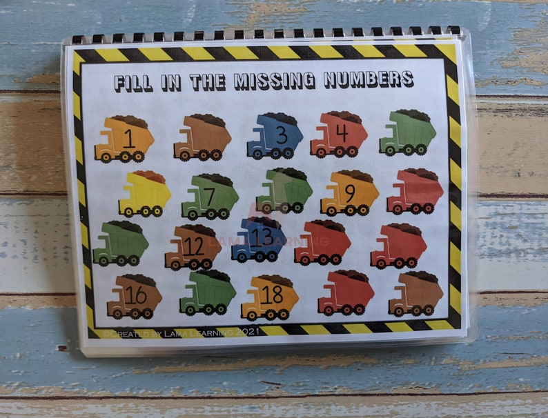 Construction Busy Book, Matching Vehicles, Cars and Trucks, Digging ...