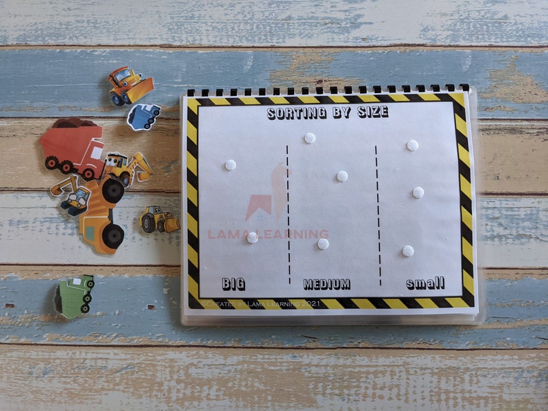 Construction Busy Book, Matching Vehicles, Cars and Trucks, Digging ...